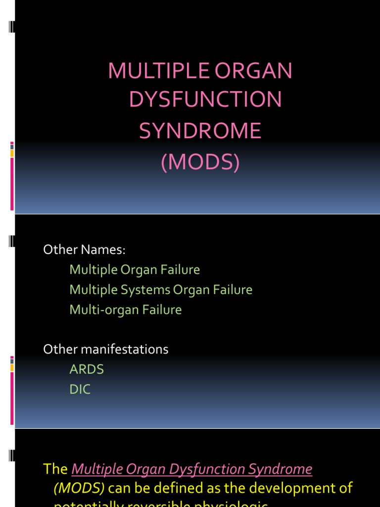 Multiple Organ Dysfunction Syndrome (MODS) | PDF