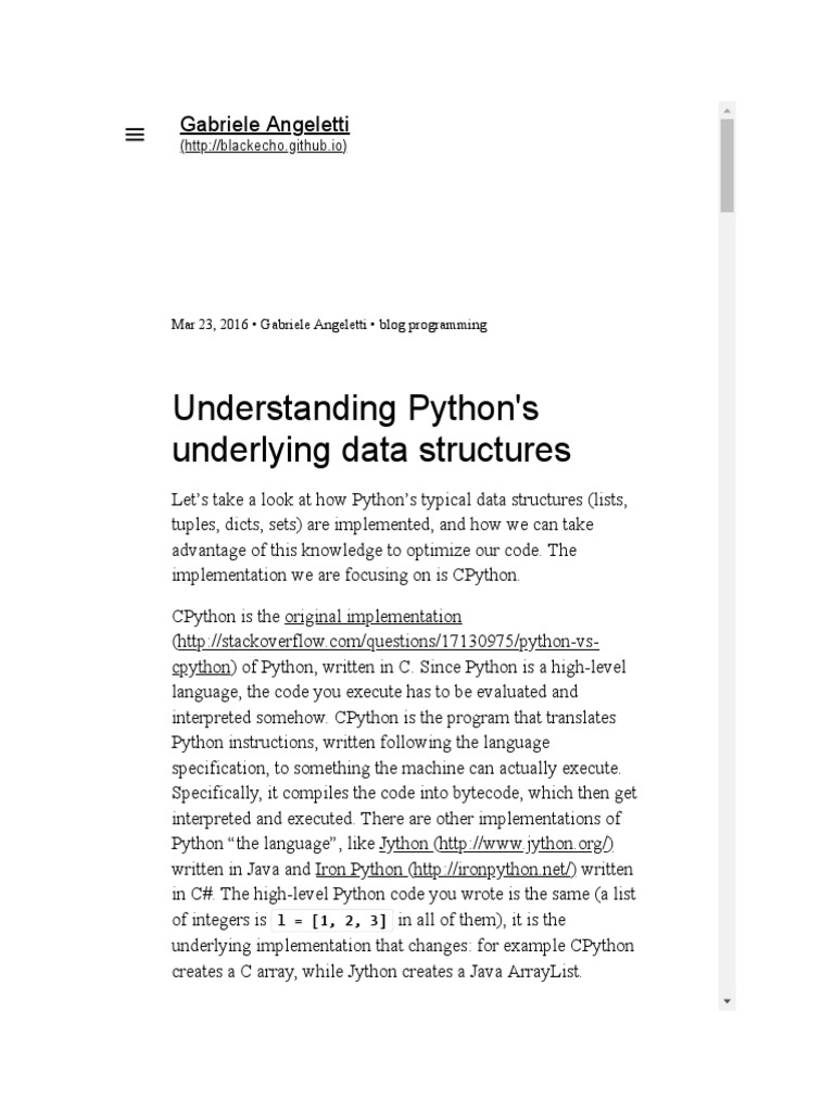 Python and Data Structure | PDF