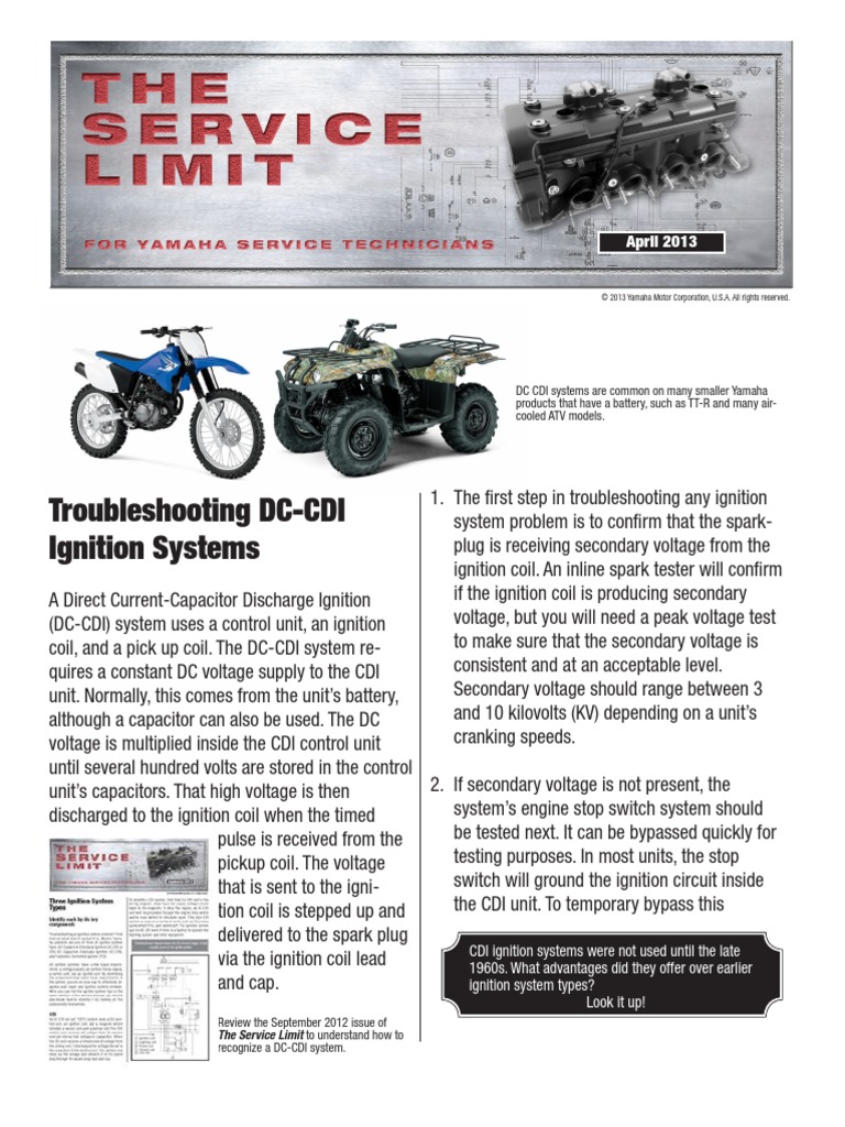 Troubleshooting DC-CDI Ignition Systems: April 2013 | PDF | Ignition ...