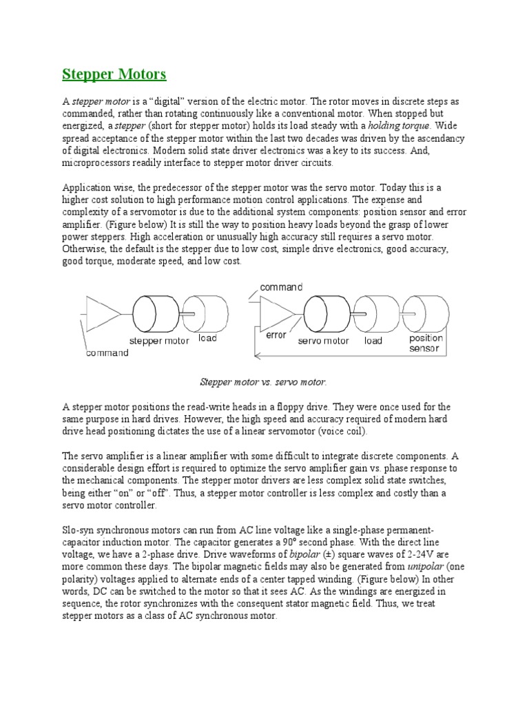 Stepper Motors Explained | PDF | Electric Motor | Electricity