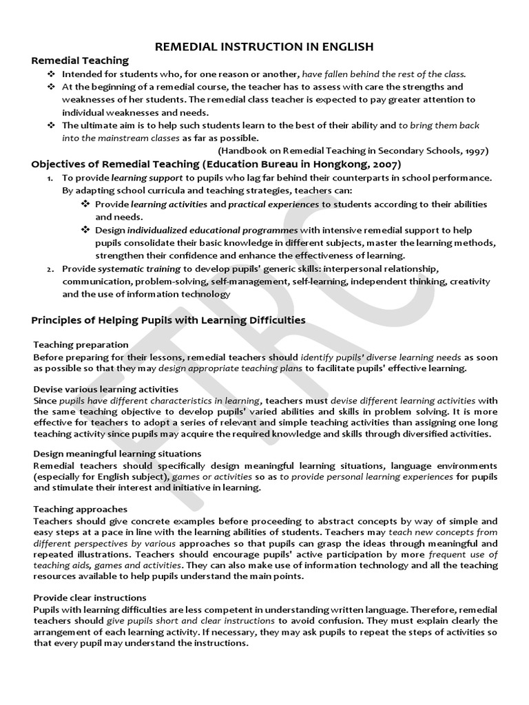 REMEDIAL-INSTRUCTION-IN-ENGLISH-FINAL-HANDOUT (1).docx | Learning ...
