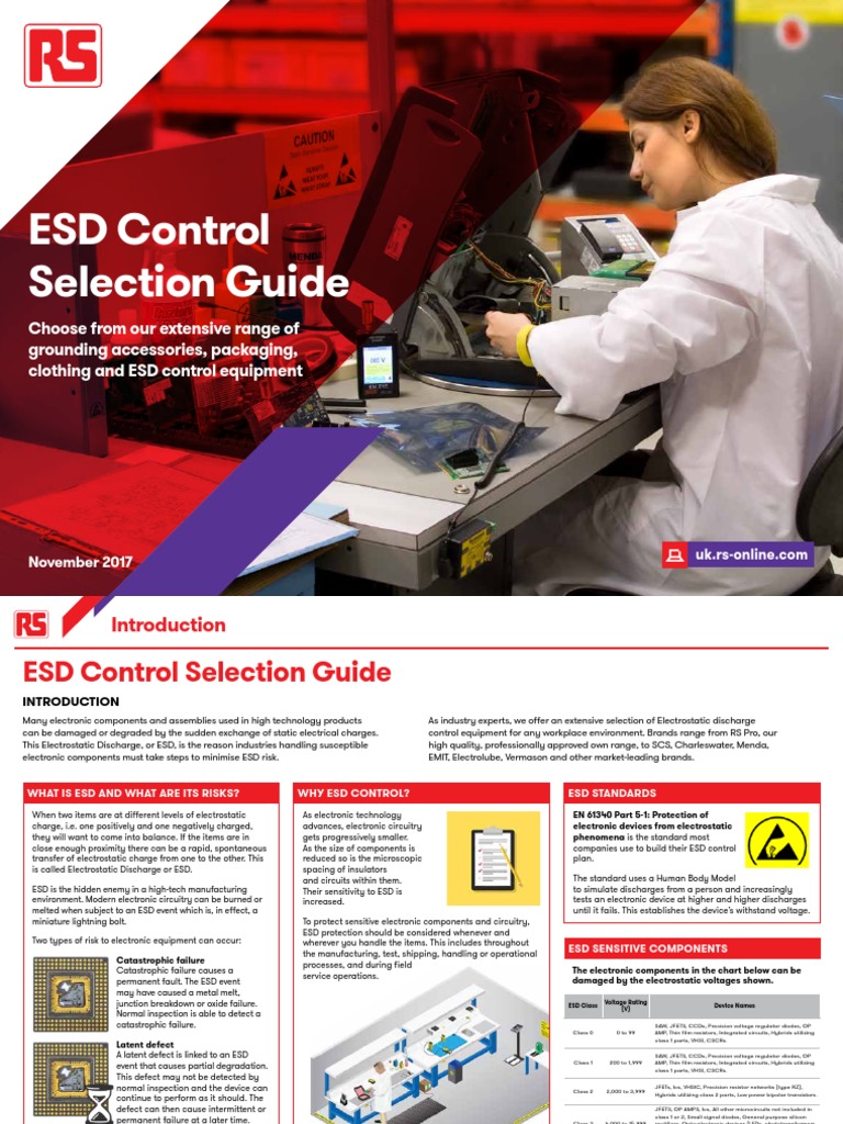 ESD Control Selection Guide | PDF | Electrostatic Discharge ...