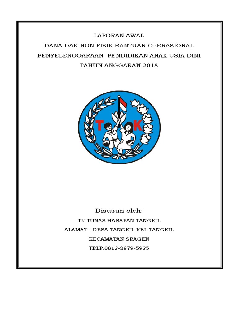 Tata Susunan Laporan Awal Bop Paud 2018 | PDF