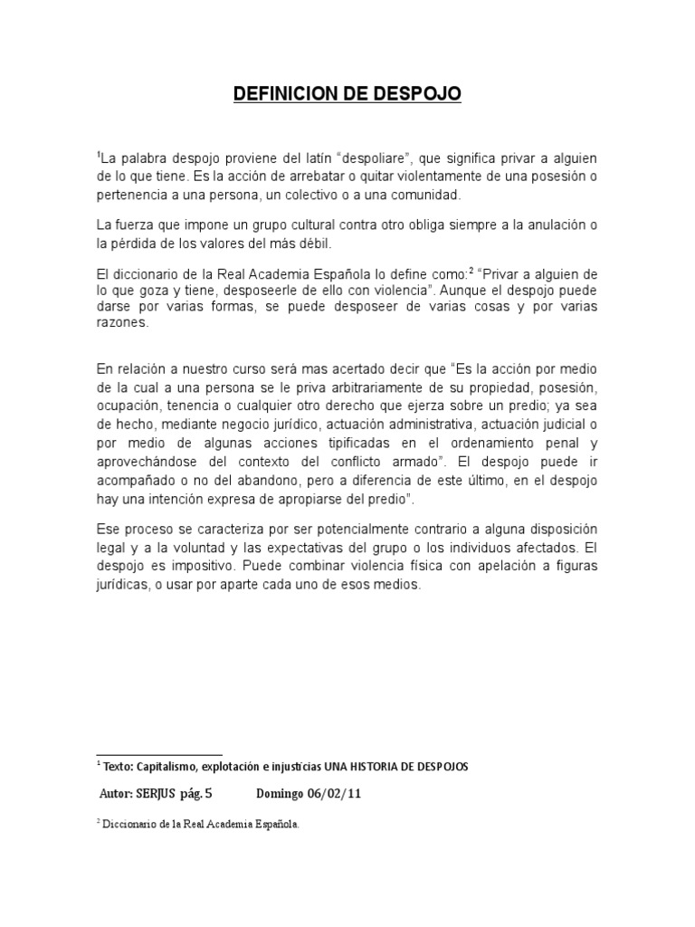 Una historia de despojos: La evolución del despojo de tierras a los ...