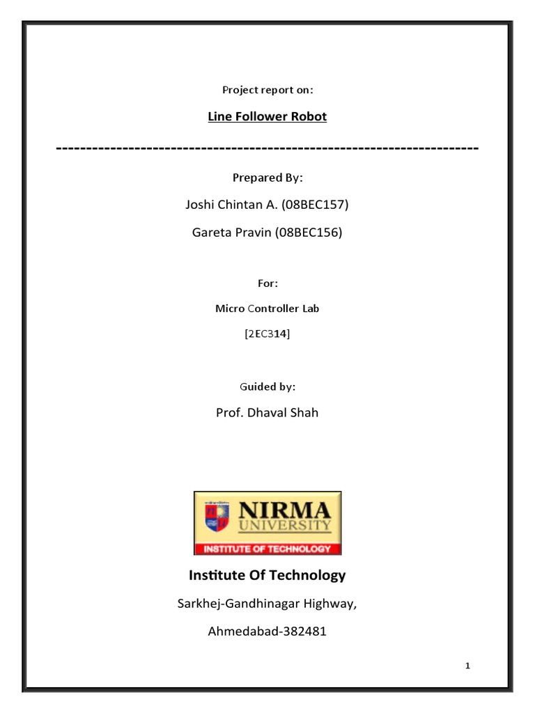 Line Follower Robot Project Report | PDF | Electric Motor ...