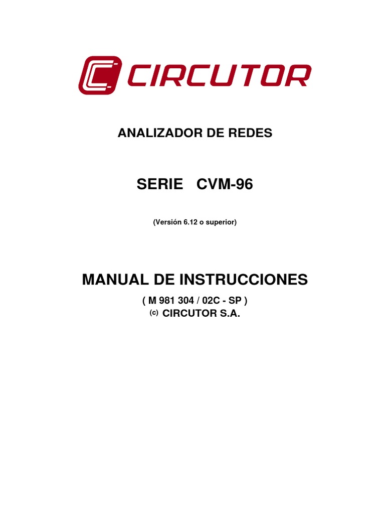 Circutor CVM-96 Serie User Manual | PDF | Corriente alterna | Energia electrica