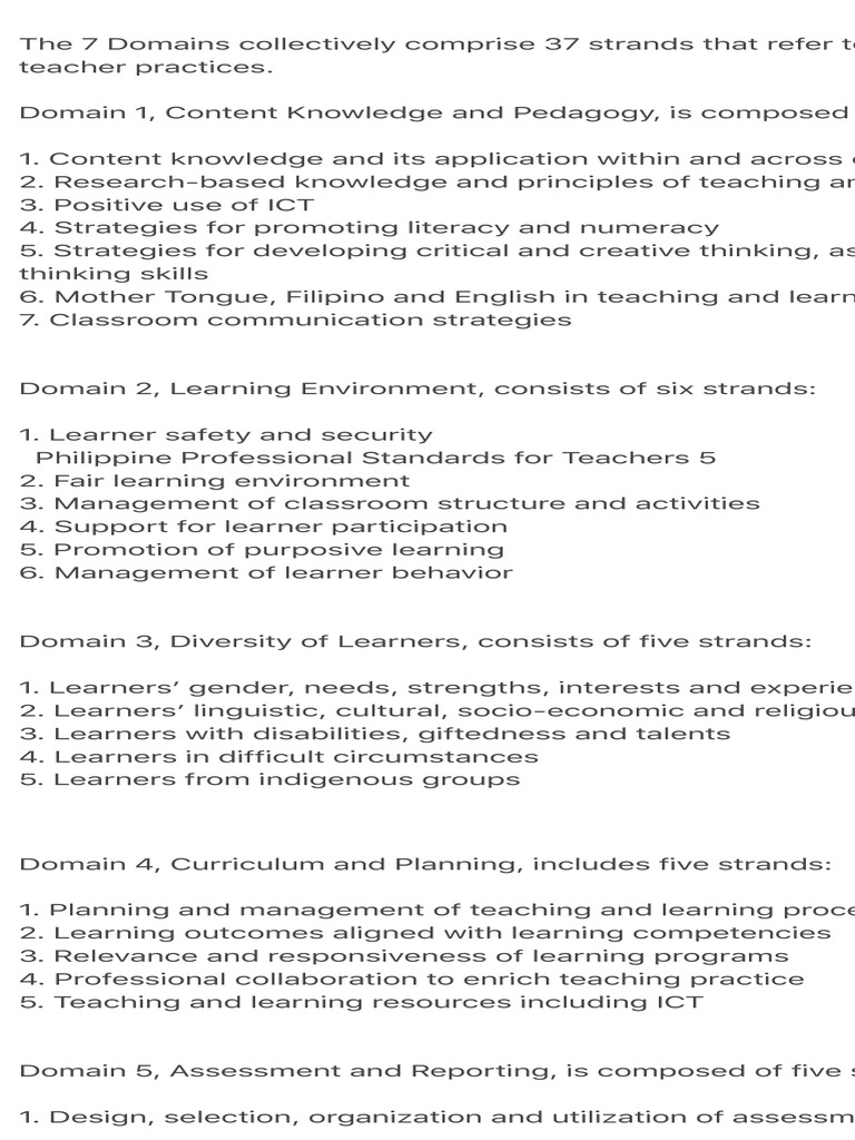 The 7 Domains Collectively Comprise 37 Strands That | PDF