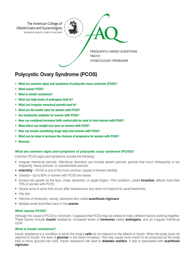 Acog Pcos PDF | PDF | Polycystic Ovary Syndrome | Combined Oral ...