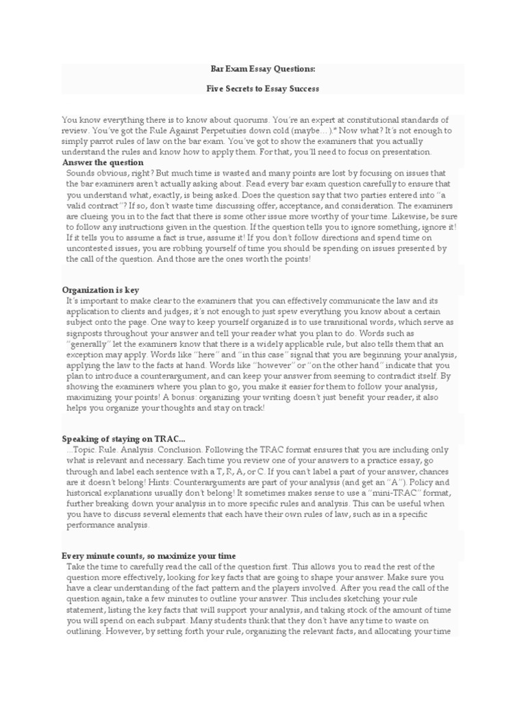 Secrets To Essay Questions | PDF | Test (Assessment) | Question