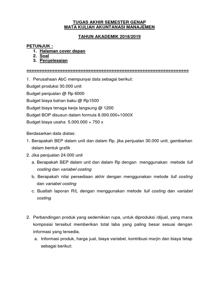 Tugas Akhir Akmen Yang Di Kumpul Saat Uas-1 | PDF