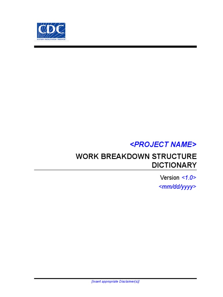CDC UP WBS Dictionary Template | PDF | Computing | Computing And Information Technology