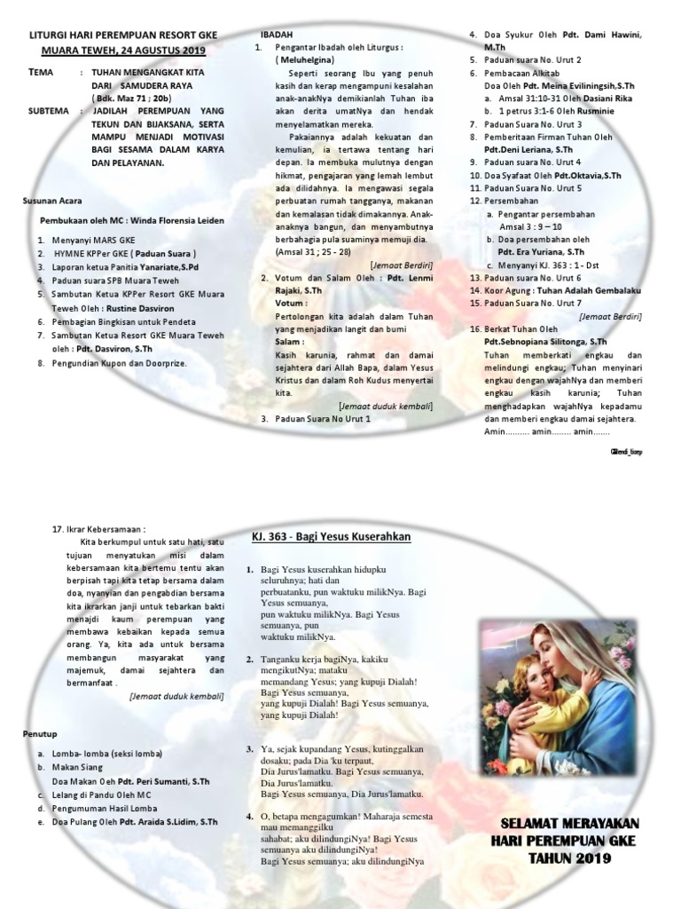 Contoh Liturgi Hari Perempuan Gke Muara Teweh | PDF