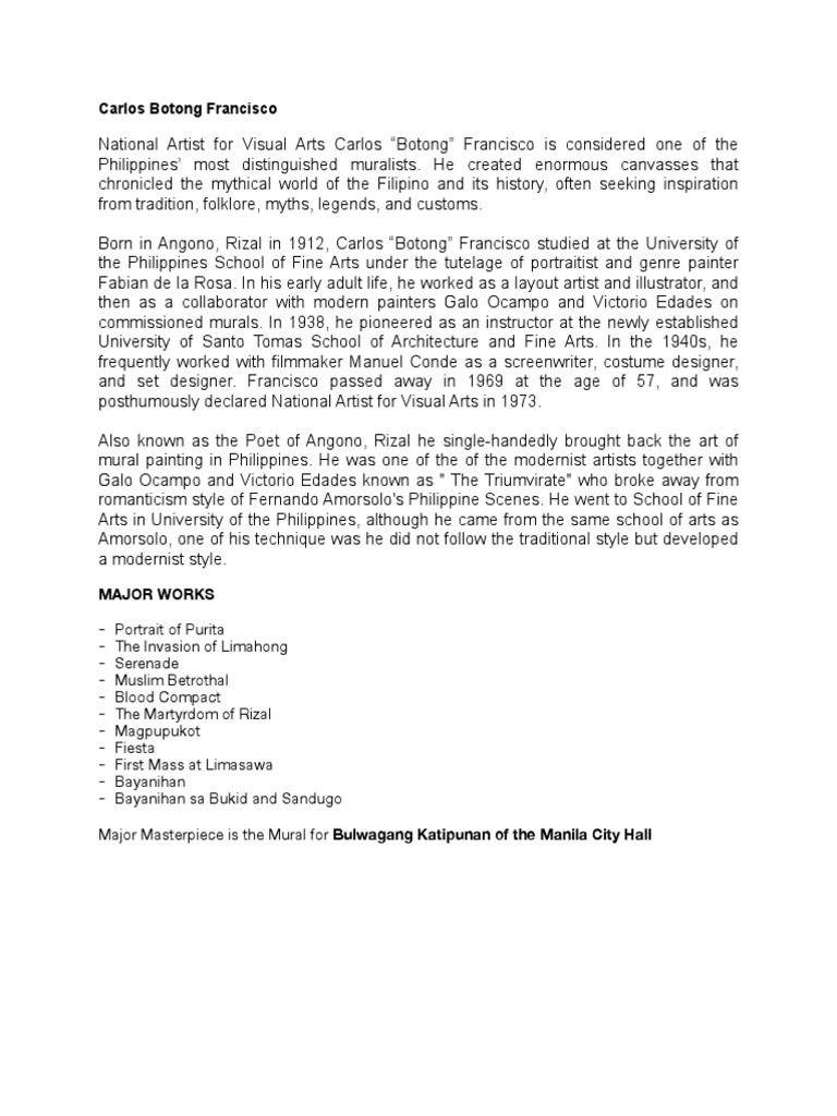 Bayanihan Painting Carlos Botong Francisco