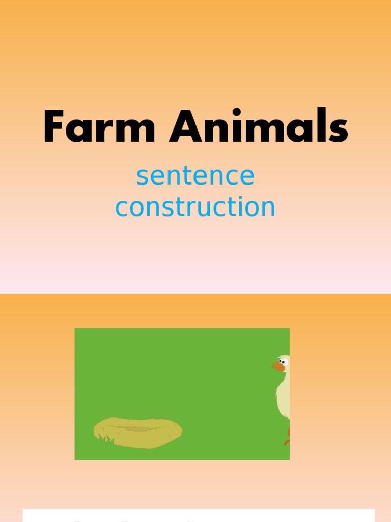 Farm Animals Sentence Construction | PDF | Cosmopolitan Animals ...