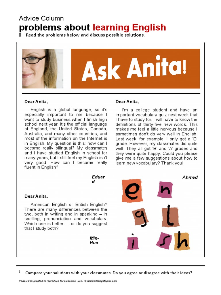 Advice Column Learnenglish | PDF | English Language | Vocabulary