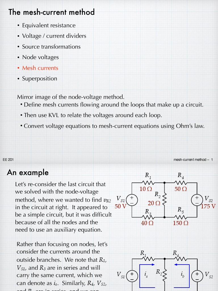Solving Mesh Current | PDF | Electrical Network | Electrical Engineering