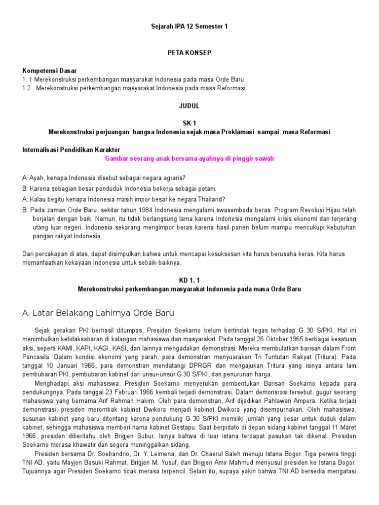 Sejarah Orde Baru dan Reformasi Indonesia | PDF