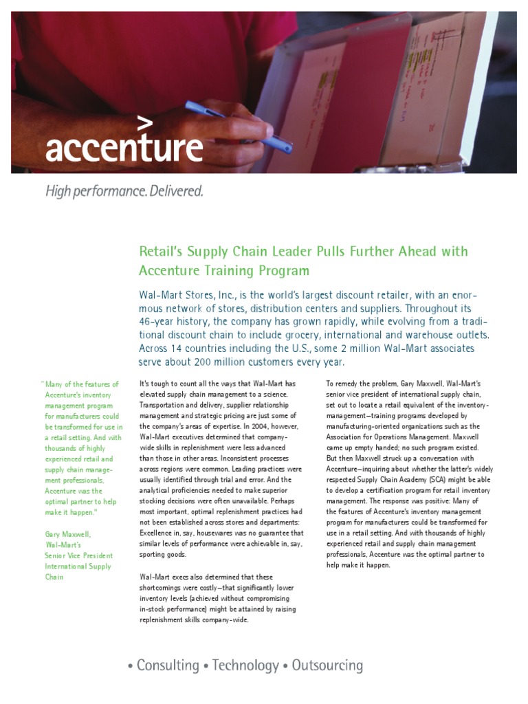 Accenture Walmart Success Story PDF | PDF | Retail | Supply Chain