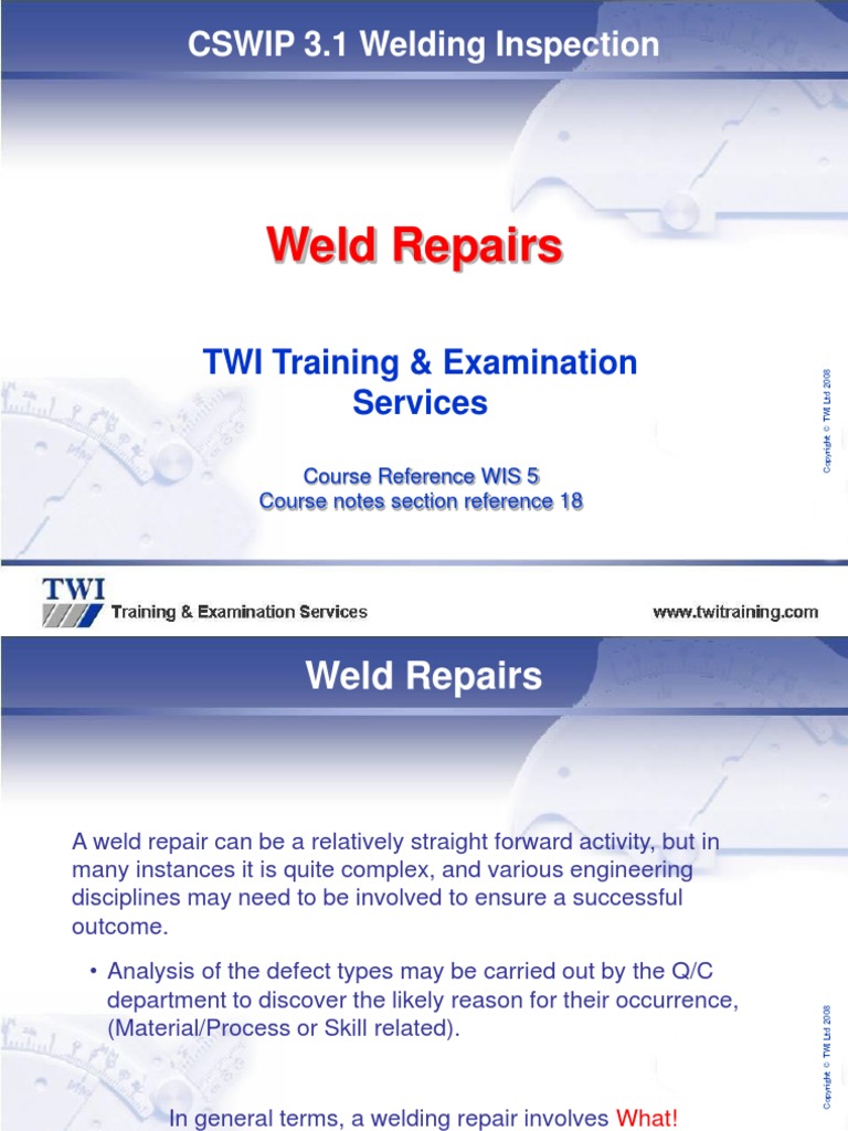 Weld Repairs | PDF | Nondestructive Testing | Welding