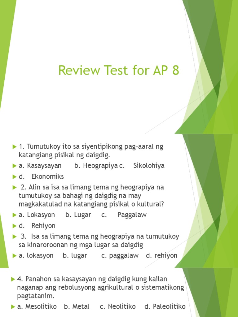 AP 8 Review First Grading | PDF