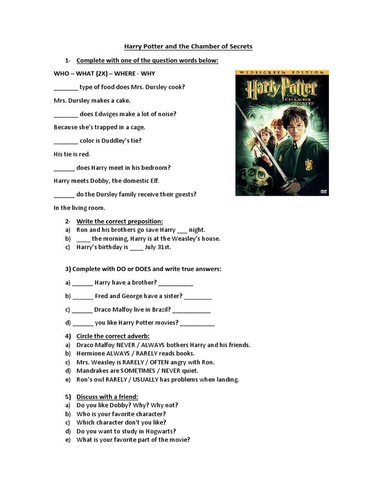 Chamber of Secrets Study Guide | PDF
