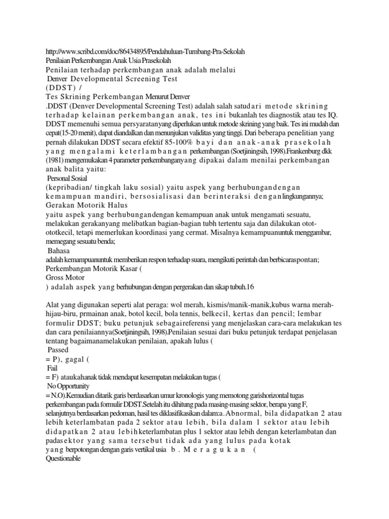 Penilaian DDST | PDF