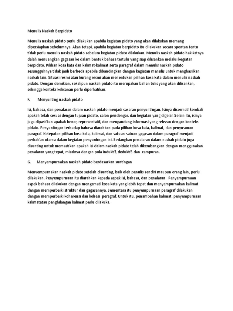 Menulis Naskah Pidato | PDF