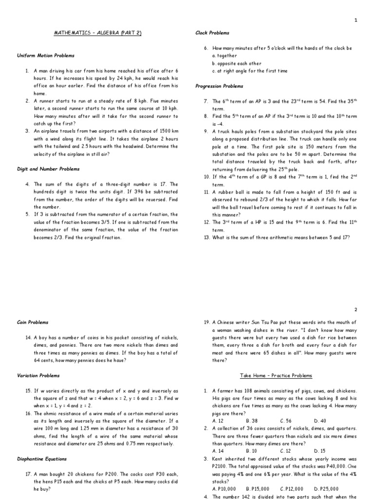 Algebra Part2 | Download Free PDF | Penny (United States Coin) | Nickel ...