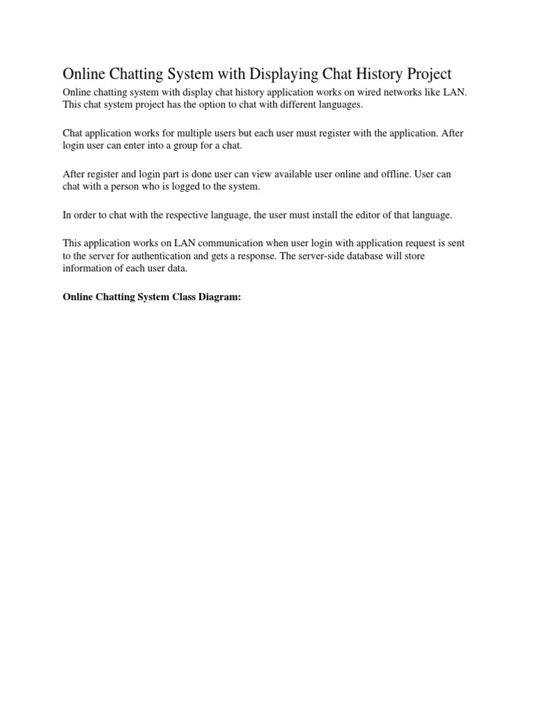 Online Chatting System with History | PDF | Password | Internet