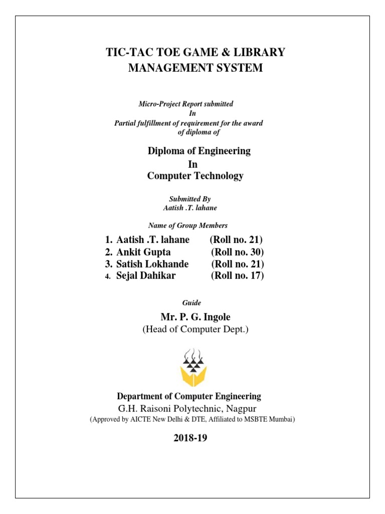 TIC-TAC-TOE Game and Library Management System | PDF | Object Oriented ...