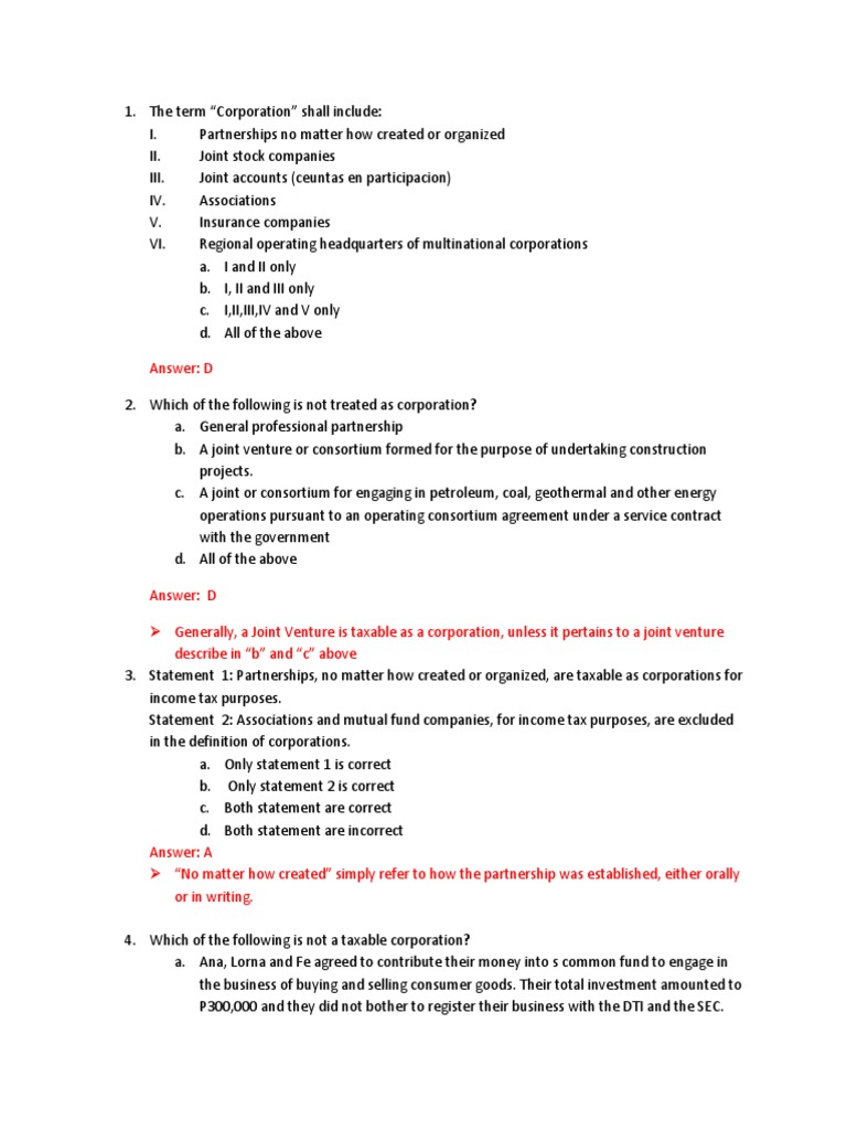 Tax Reviewer | PDF | Income Tax | Gross Income