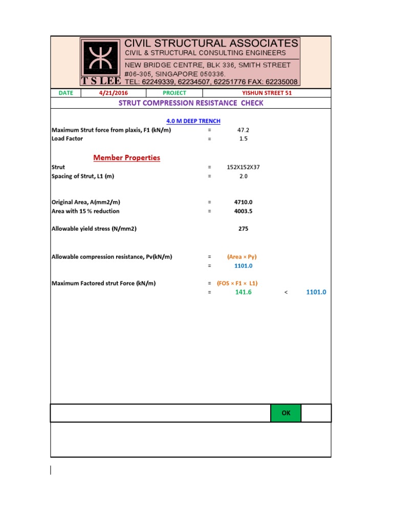 Strut - Plaxis Strut Force | PDF | Chemical Product Engineering ...