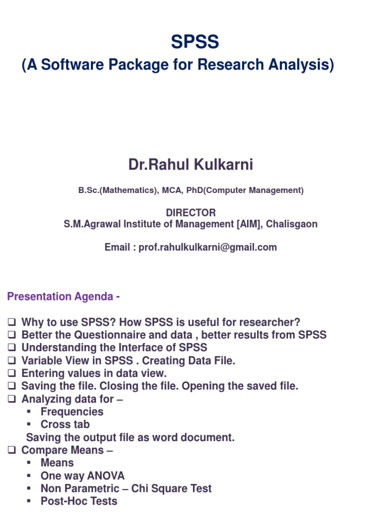 SPSS for Business Research Tutorial | PDF | Spss | Statistics