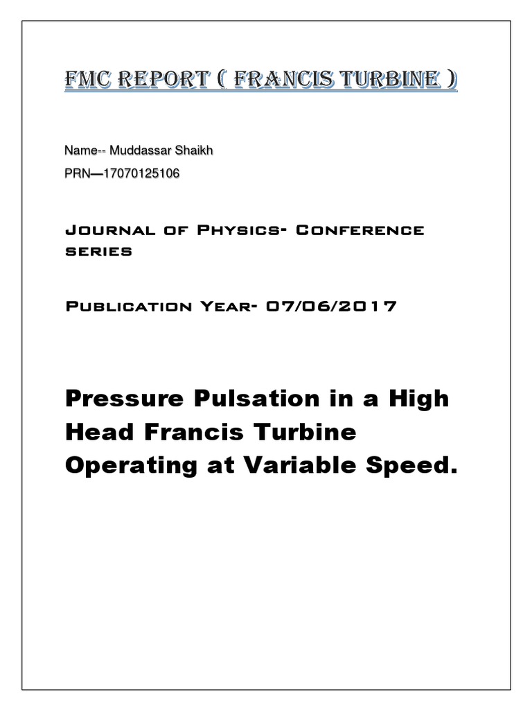 FMC Report PDF | PDF | Turbine | Energy Technology