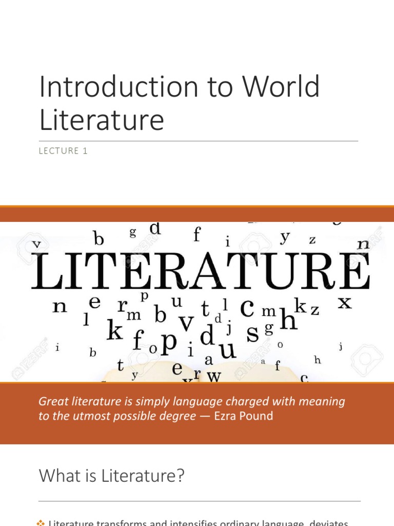 Introduction to World Literature | PDF | Poetry | Epic Poetry