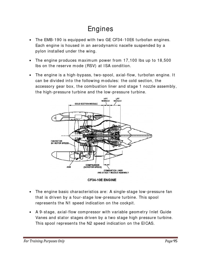 EMB-190 Engine Systems Overview | PDF | Engines | Machines