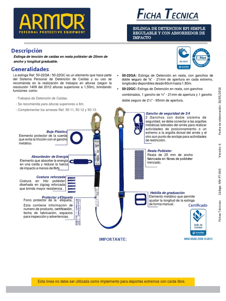 Ficha - ANSI Z359.13-2013 | PDF | Acero | Naturaleza