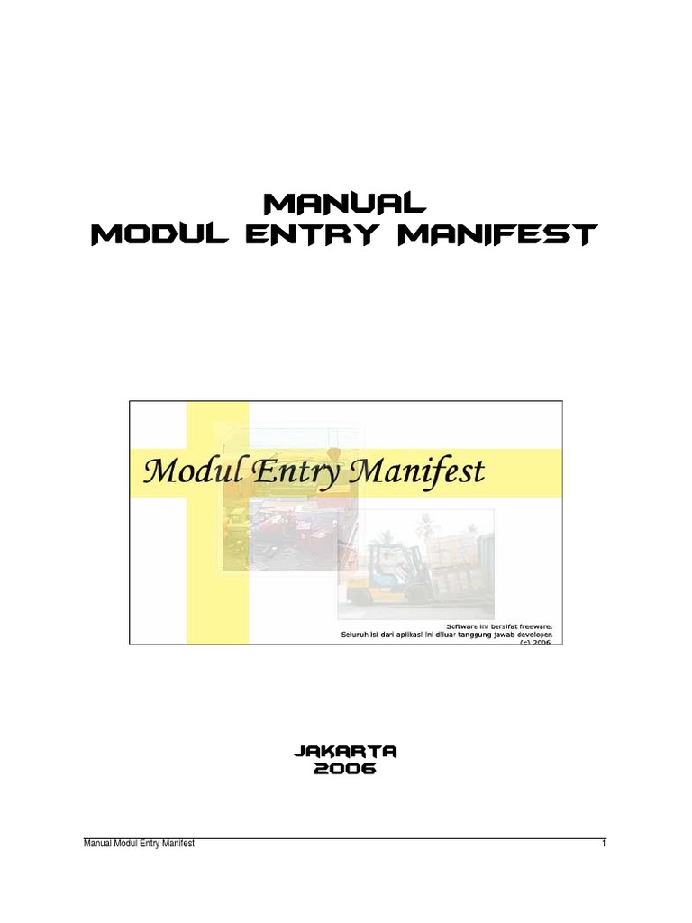 Manual Modul Entry Manifest PDF | PDF