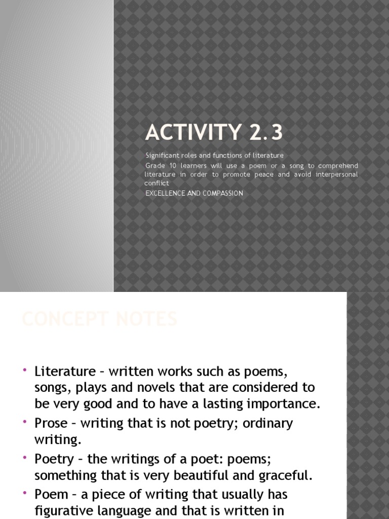 Significant Roles and Functions of Literature | PDF | Poetry | Rhythm