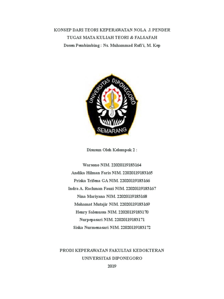 Tugas Pape Teori Nola J Pender | PDF