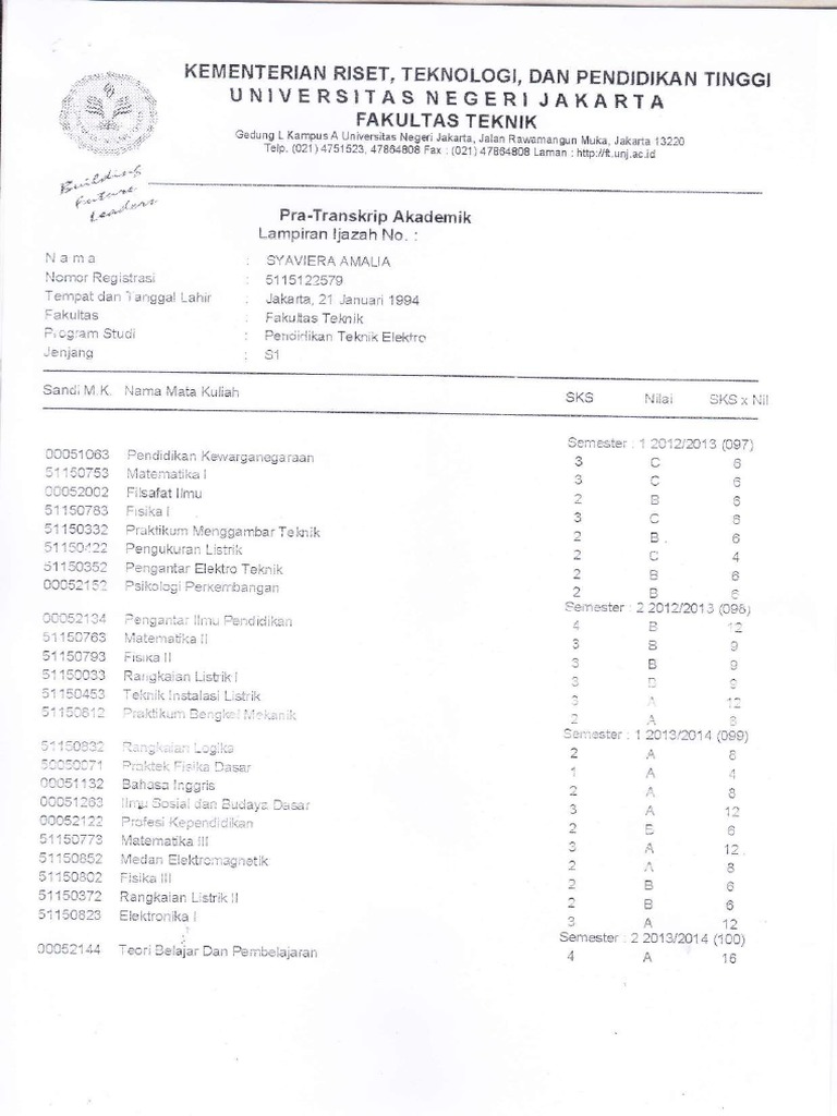 Pra-Transkrip Nilai Compressed | PDF