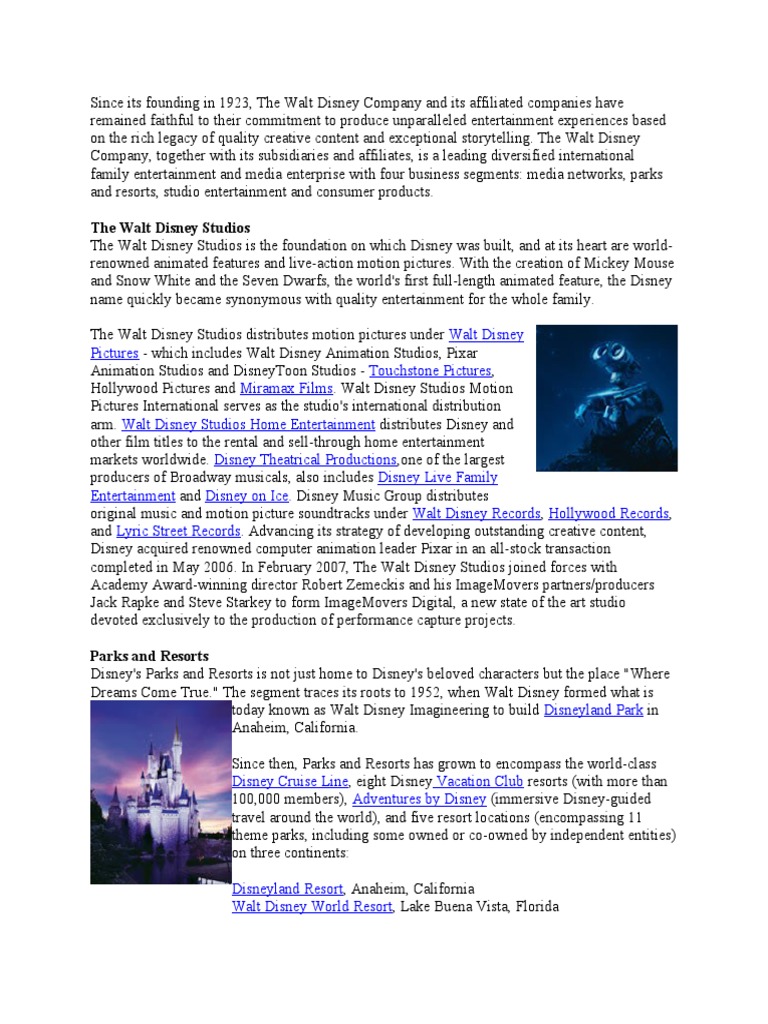 Disney's Global Entertainment Empire | PDF | Espn | The Walt Disney Company