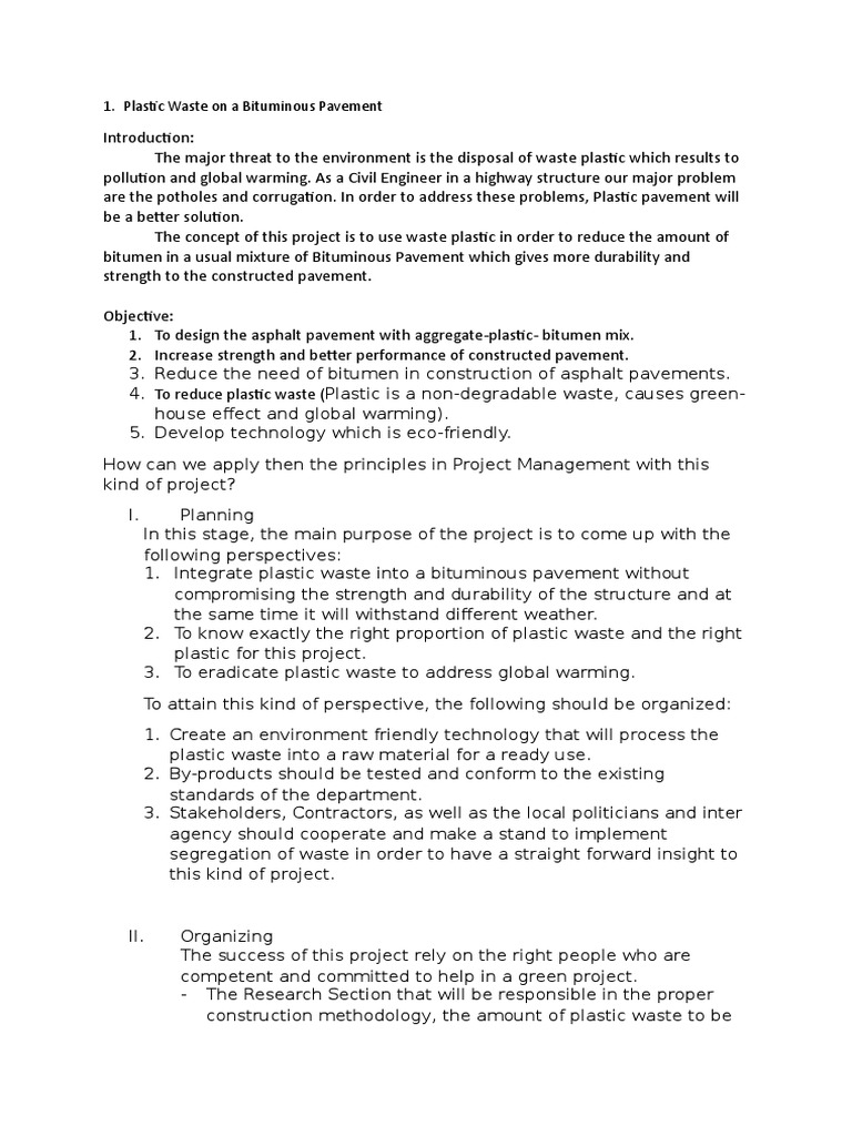 Plastic Waste On A Bituminous Pavement | PDF | Road Surface | Asphalt