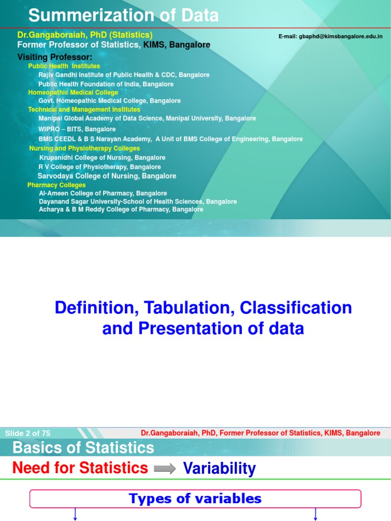 Basics of Statistics | PDF | Chart | Statistics