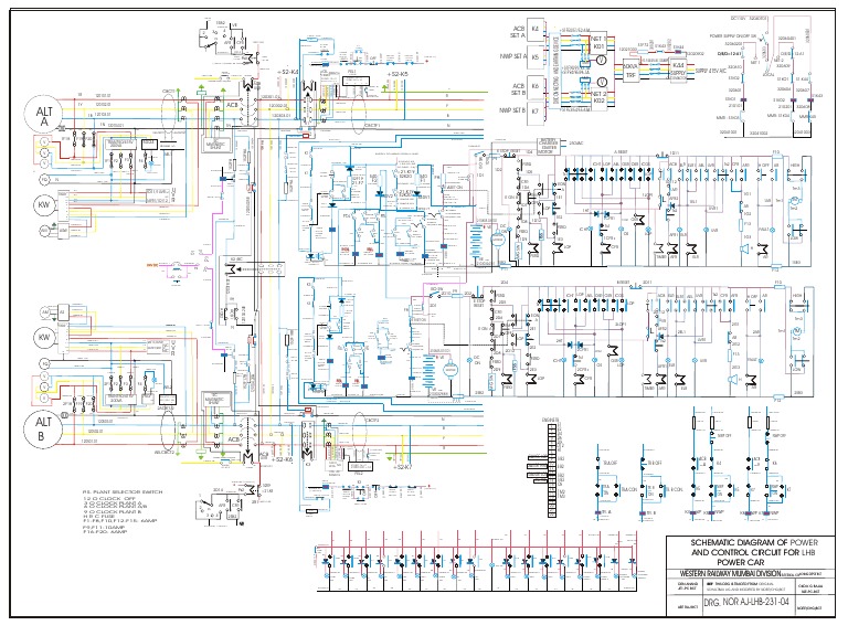 Modified Schematic Wiring Diagram of LHB Power Car | PDF