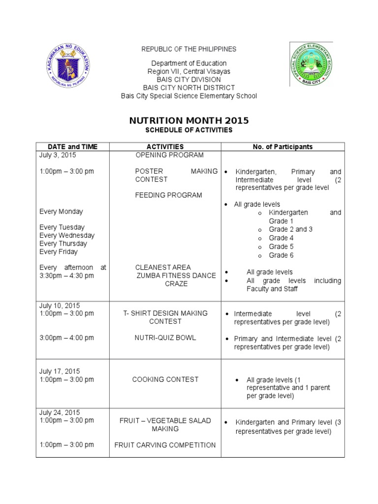 ACTIVITY Design Nutrition Month | Download Free PDF | Nutrition | Diet ...