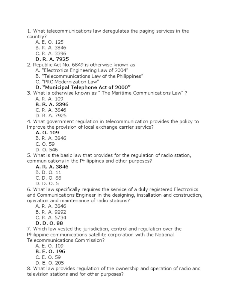 ECE Laws Midterm Review | PDF | Damages | Telecommunication