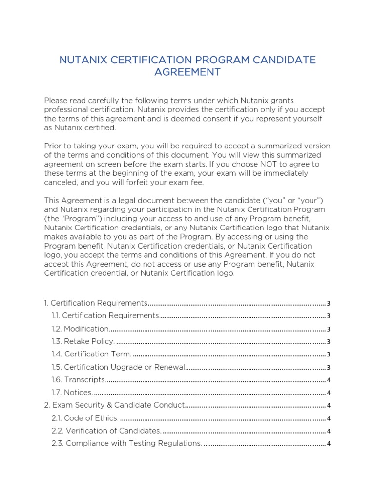 Nutanix Certification Program Agreement | PDF | Professional ...