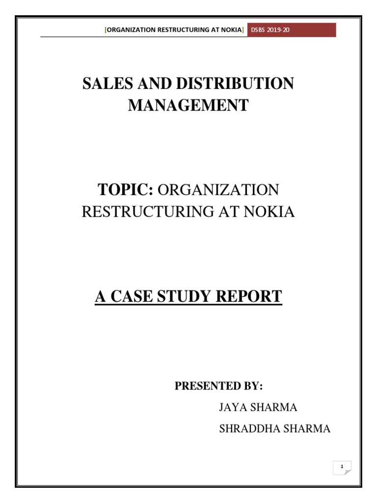 Sales and Distribution Management: Restructuring at Nokia | PDF | Nokia ...
