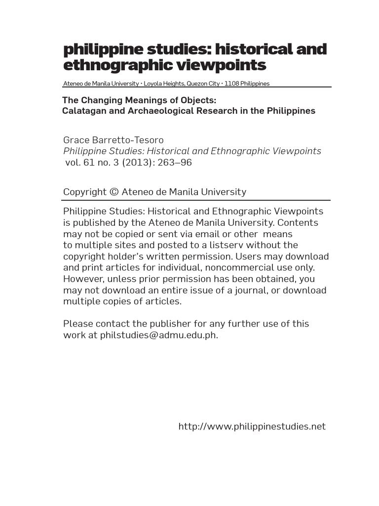 Philippine Studies: Historical and Ethnographic Viewpoints | PDF | Archaeology | Pottery